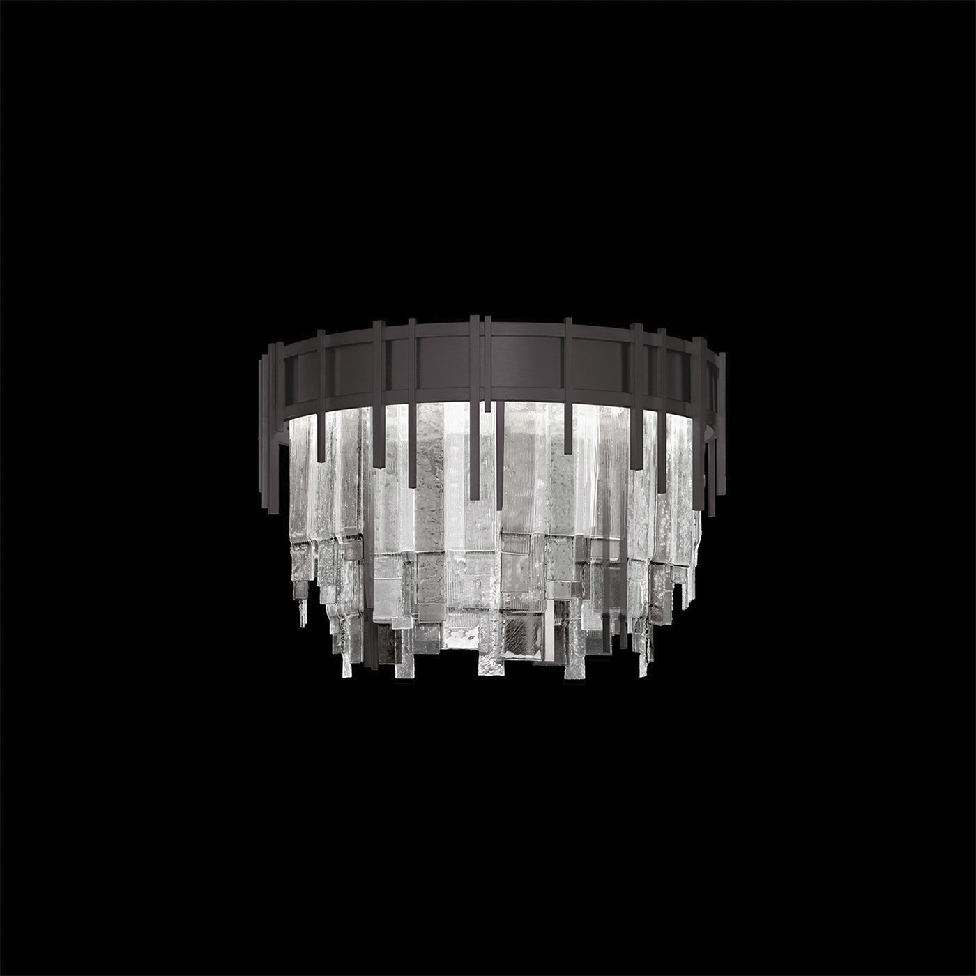 Fine Art 100079-61 Arpeggio 10 Light 20.5 inch Black Flush Mount Ceiling Light